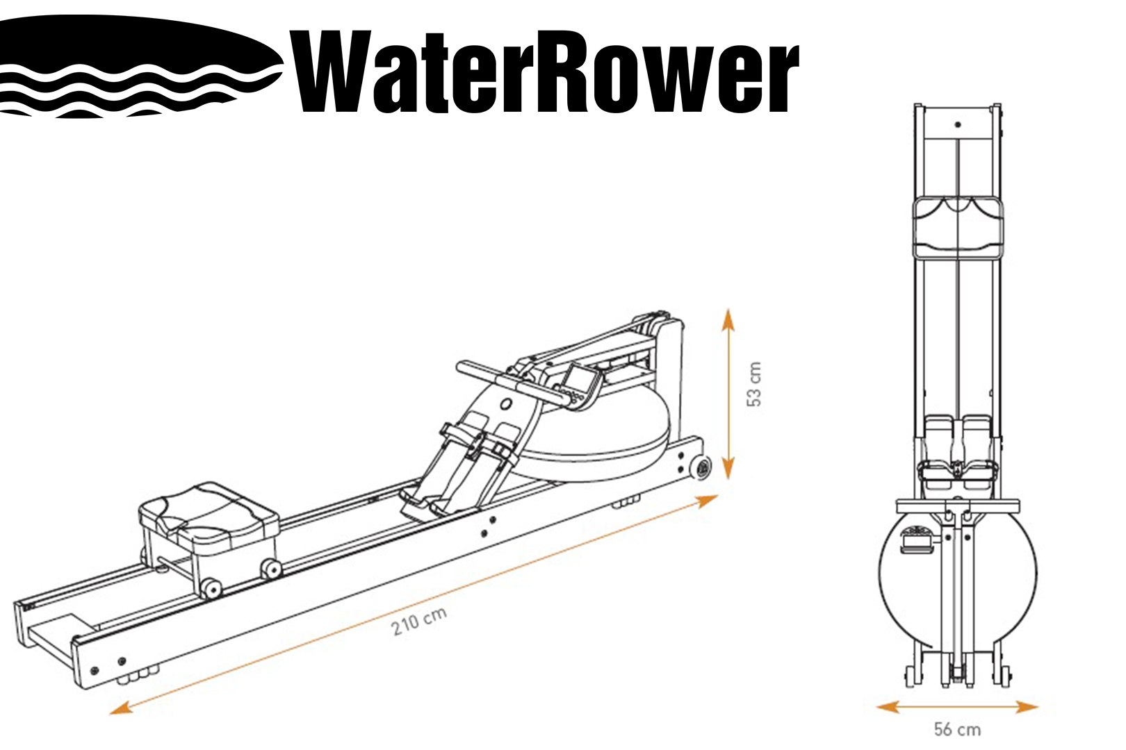 WaterRower - Rysunki techniczne i wymiary opakowań WaterRower